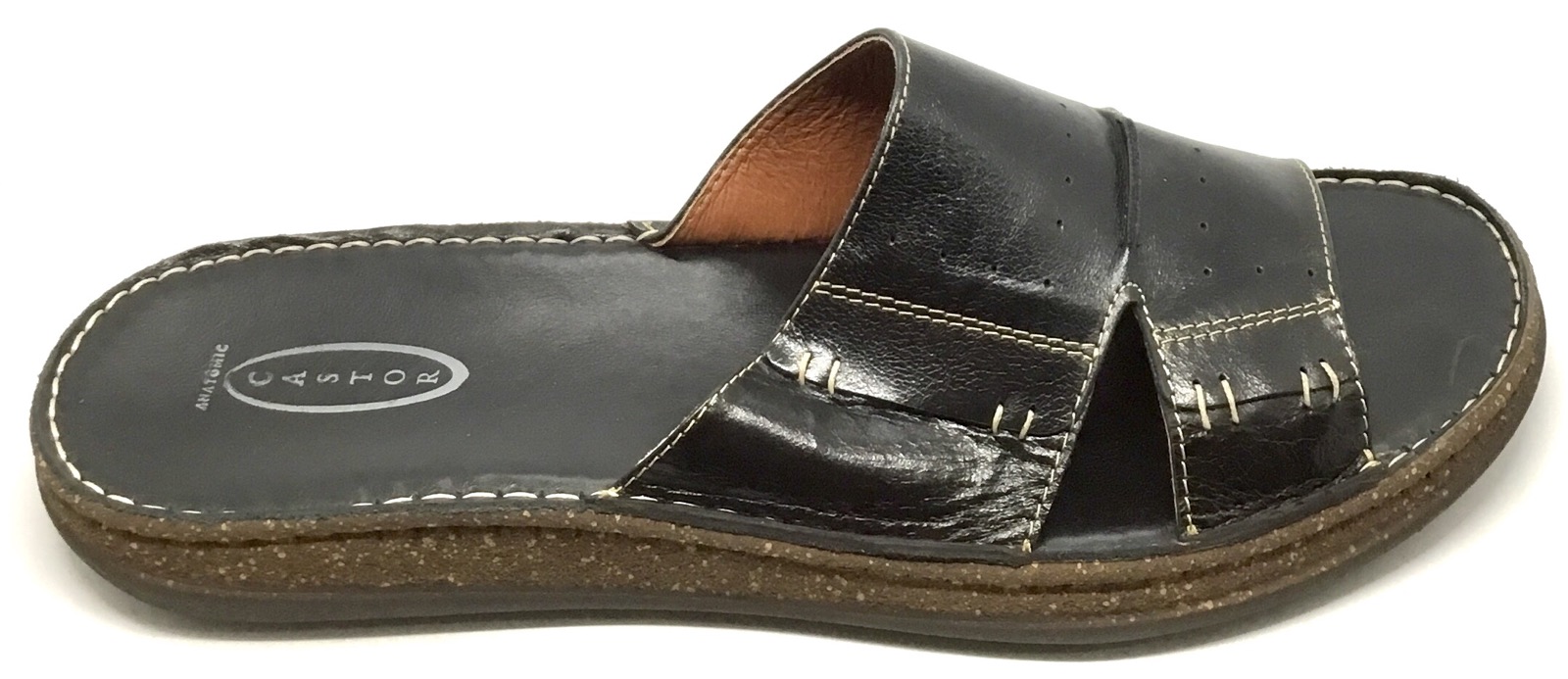 Men's leather sandals Castor Anatomic 7545-NERO - The slipper Παπαδουλάκη