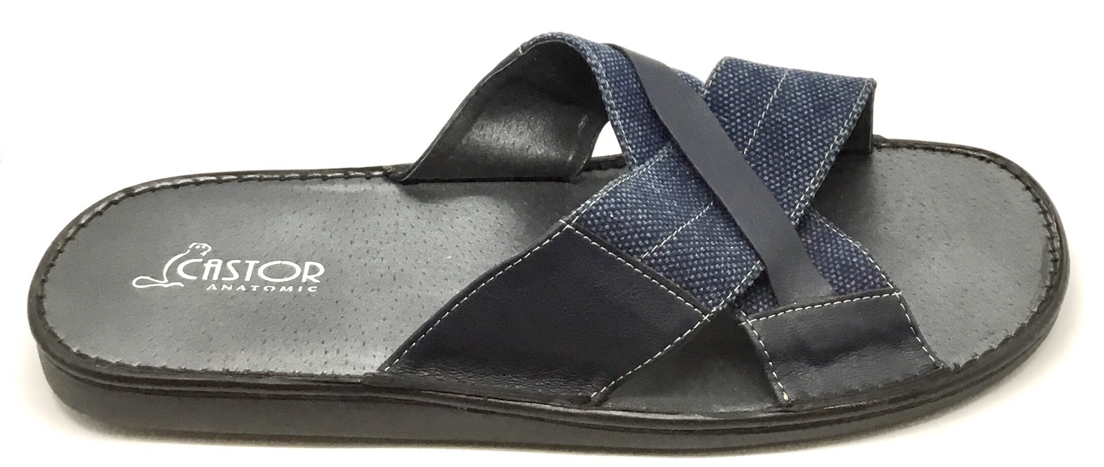 Δερμάτινα Ανδρικά Σανδάλια Castor Anatomic 6107-BLUE - The slipper ...