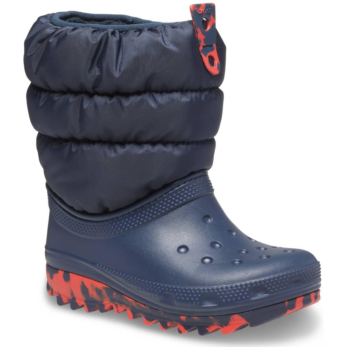 Παιδικά γαλότσάκια Crocs Kids Classic Neo Puff Boot 207684-410-BLUE ...